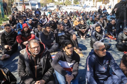 Palestinians Attend Friday Prayer Support Prisoners Editorial Stock ...