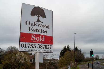 Sold Sign Outside House Slough Berkshire Editorial Stock Photo - Stock ...