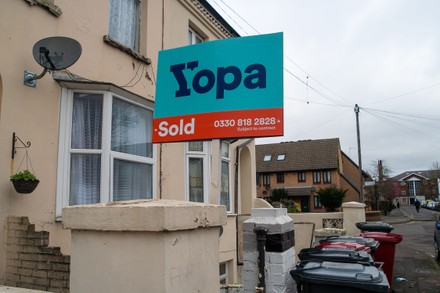 Sold Sign Outside House Slough Town Editorial Stock Photo - Stock Image ...