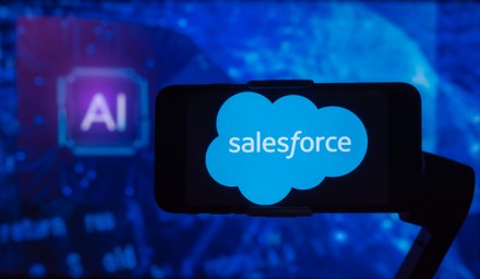 This Photo Illustration Logo Salesforce Seen Editorial Stock Photo ...
