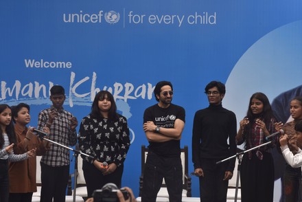 Bollywood Actor Ayushmann Khurrana Announcement Unicef Editorial Stock ...