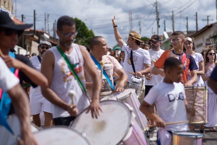 Maestro Conducting Drummers Playing Maracatu Samba Editorial Stock ...