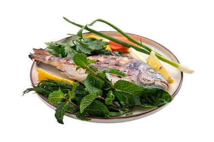 Fried Dorada On Plate Isolated On Editorial Stock Photo - Stock Image ...