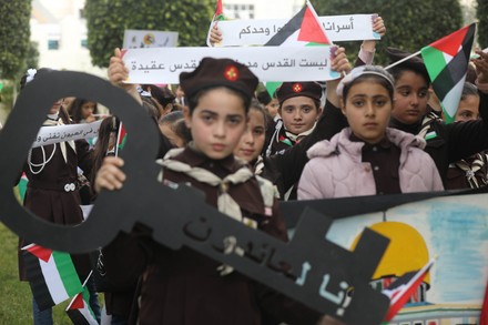Palestinian Scouts Take Part March Support Editorial Stock Photo ...