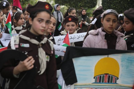 Palestinian Scouts Take Part March Support Editorial Stock Photo ...