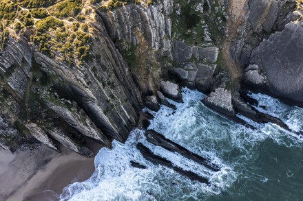 Aerial View Rocky Cliff Prominent Rocks Editorial Stock Photo - Stock ...