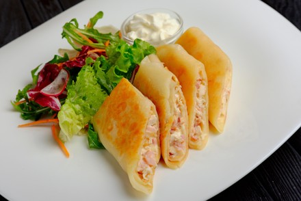 Pancakes Ham Salad Editorial Stock Photo - Stock Image | Shutterstock