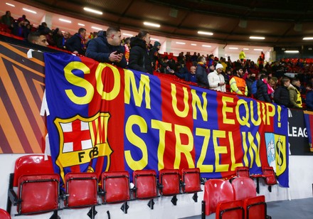 Barcelona Fans Display Flags Inside Stadium Editorial Stock Photo ...