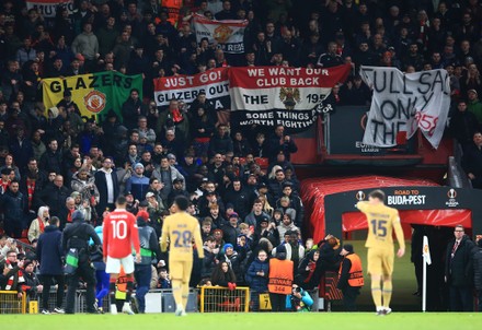 Manchester United Fans Display Banners Editorial Stock Photo - Stock ...