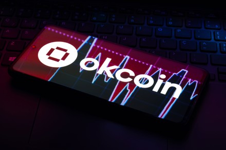 This Photo Illustration Okcoin Logo Seen Editorial Stock Photo - Stock ...