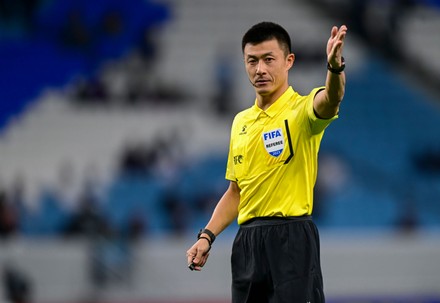Chainese Referee Fu Ming Gestures During Editorial Stock Photo - Stock ...