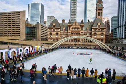 Outdoor Ice Rink Nathan Phillips Square Editorial Stock Photo - Stock ...