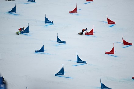 Skiers Compete During Womens Parallel Slalom Editorial Stock Photo ...