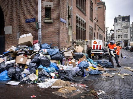 Amsterdam Garbage Collectors Cleaning Center Amsterdam Editorial Stock ...