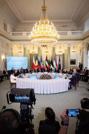Leaders Attend Summit Nato Bucharest Nine Editorial Stock Photo - Stock ...