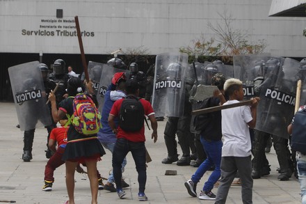 Indigenous People Clash During Protest Mobile Editorial Stock Photo ...