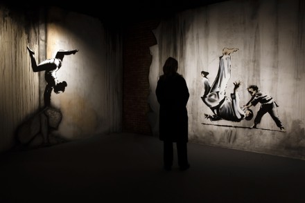 Woman Looks Graffiti That Form Part Editorial Stock Photo - Stock Image ...