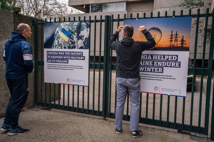 Staff Czech Embassy London Hang Posters Editorial Stock Photo - Stock ...