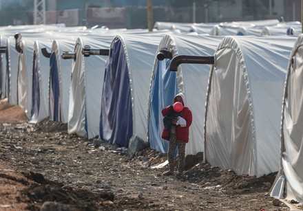 Syrian Refugee Carries Wood Makeshift Camp Editorial Stock Photo ...