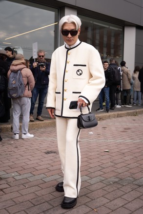 Bryanboy Wears White Boucle Suit Black Editorial Stock Photo - Stock ...