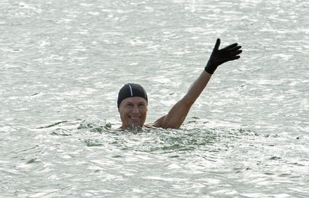 Man Loving His Freezing Cold Swim Editorial Stock Photo - Stock Image ...