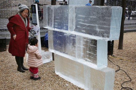 Blocks Ice Waiting Be Carved Into Editorial Stock Photo - Stock Image ...