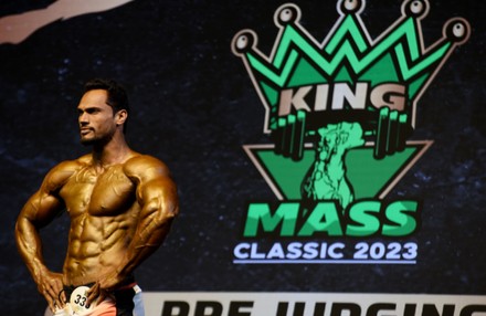 Competitor Flexes His Muscles During Body Editorial Stock Photo - Stock ...