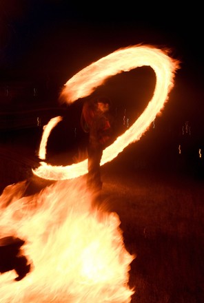 Boy Spins Fireball Chase Evil Spirits Editorial Stock Photo - Stock ...