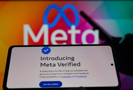 Meta Verified Displayed On Mobile Meta Editorial Stock Photo - Stock ...