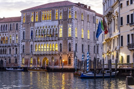 Evening Atmosphere On Grand Canal Venice Editorial Stock Photo - Stock ...
