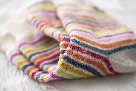 Colourful Striped Wool Socks On Faux Editorial Stock Photo - Stock ...
