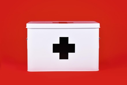White First Aid Kit Black Cross Editorial Stock Photo - Stock Image ...