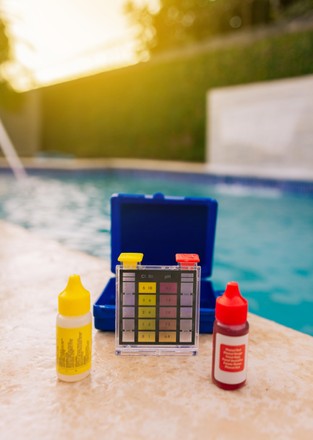 Chlorine Test Kit On Edge Swimming Editorial Stock Photo - Stock Image ...