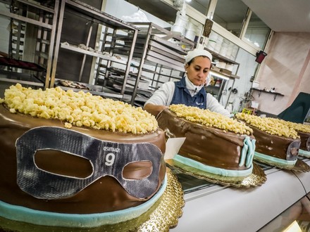 Cake Decorated Mask Crumbles Resembling Napoli Editorial Stock Photo ...
