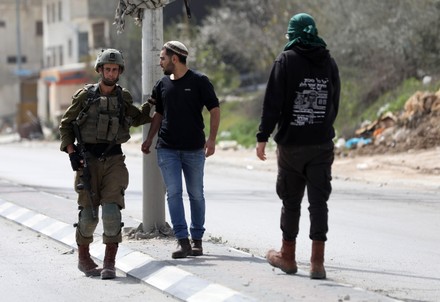 Israeli Settlers Gather Town Huwara Near Editorial Stock Photo - Stock ...