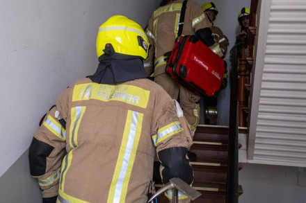 Firefighters Bring Red Box Door Opening Editorial Stock Photo - Stock ...