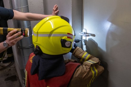 Firefighter Berlin Fire Department Opening Door Editorial Stock Photo ...