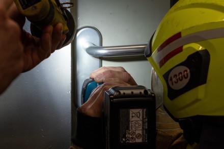 Firefighter Berlin Fire Department Opening Door Editorial Stock Photo ...