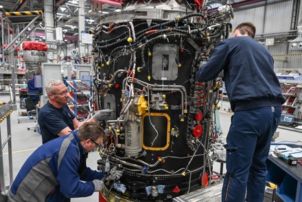 Rollsroyces Employees Work On Br700 Turbofan Editorial Stock Photo ...