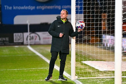 Referee Geoff Eltringham Testing Goal Line Editorial Stock Photo ...