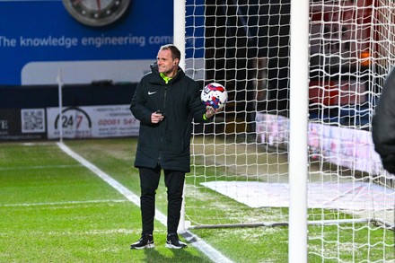 Referee Geoff Eltringham Testing Goal Line Editorial Stock Photo ...