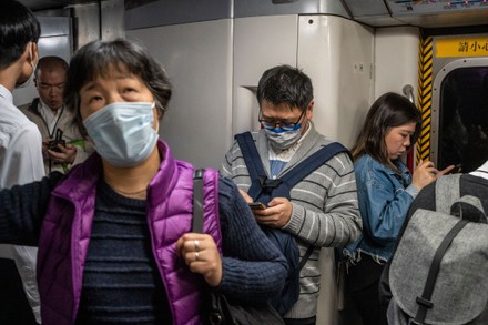 Commuters Riding On Mtr On March Editorial Stock Photo - Stock Image ...