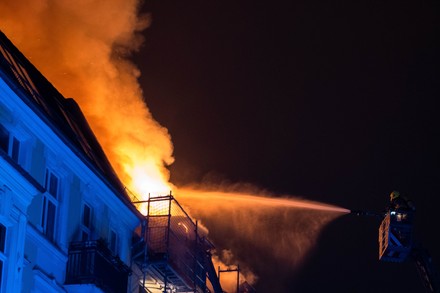Berlin Fire Department During Firefighting On Editorial Stock Photo ...