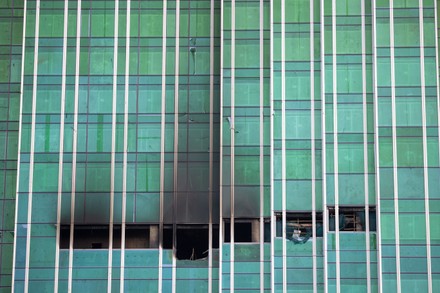 Smoke Rises Out Building Underconstruction Hit Editorial Stock Photo ...