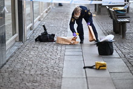 Forensic Police Officer Examines Cordoned Off Editorial Stock Photo ...