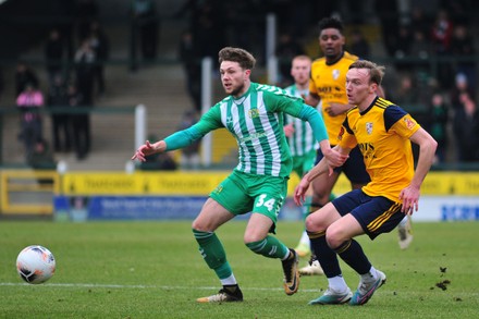 Jordan Stevens Yeovil Town Challenges Ball Editorial Stock Photo ...