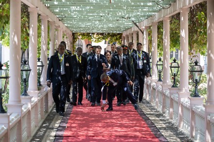 French President Emmanuel Macron President Angola Editorial Stock Photo ...