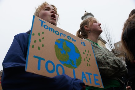 Young Person Holds Sign During Fridays Editorial Stock Photo - Stock ...