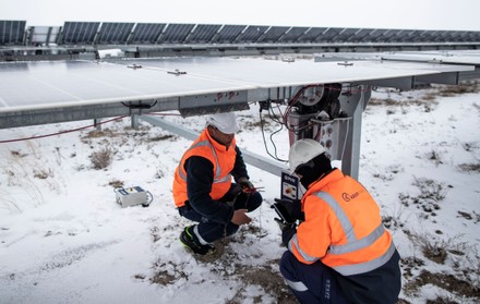 Technicians Check Photovoltaic Panels Kalyon Pv Editorial Stock Photo ...