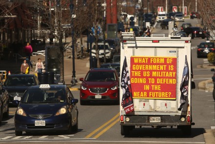 Hired Trucks Promoting Political Messages Continuously Editorial Stock ...